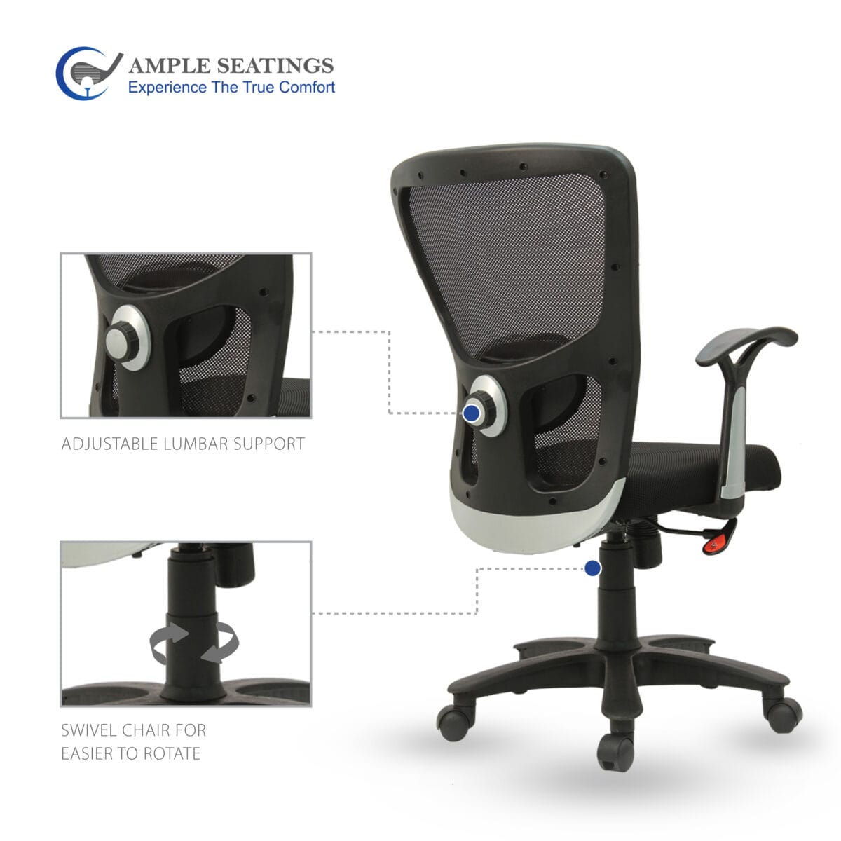 Buy Jazz Medium Back Chair For Office - Ample Seatings